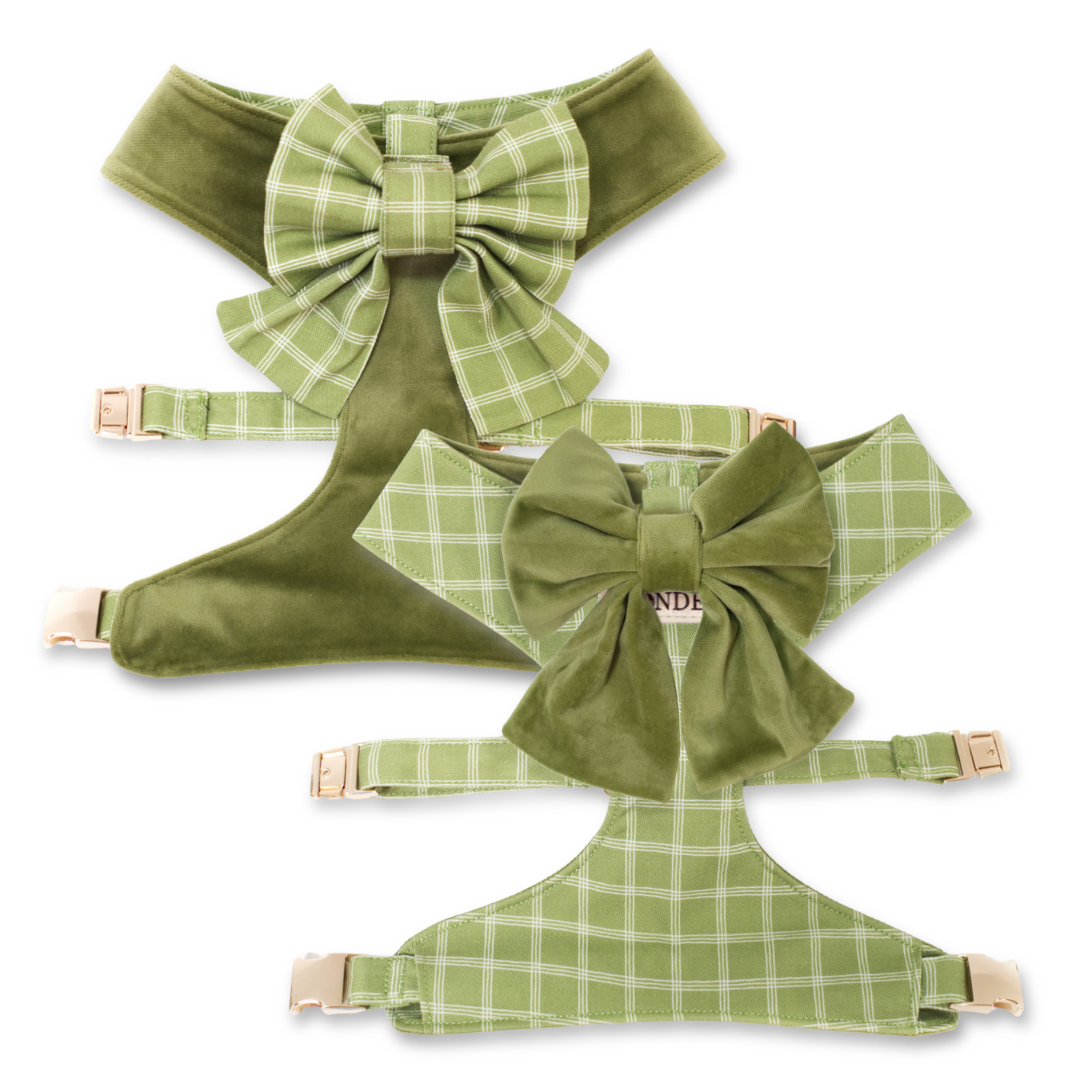 Meadow Reversible Dog Harness + Sailor Bow – Wag & Wonder